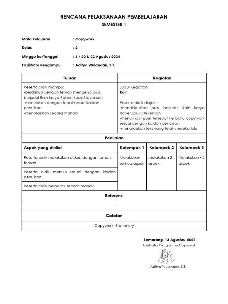 Copywork P2 - Akreditasi | PDF