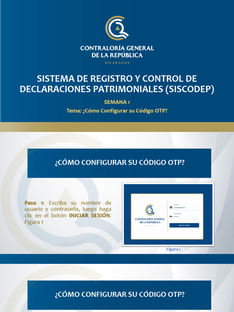 B. Cómo Configurar Su Código OTP Contraloria 2024 | PDF