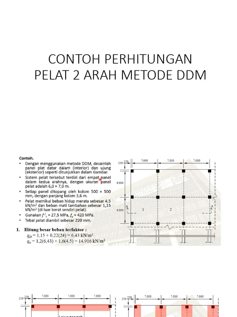 CONTOH PERHITUNGAN PELAT 2 ARAH METODE DDM | PDF