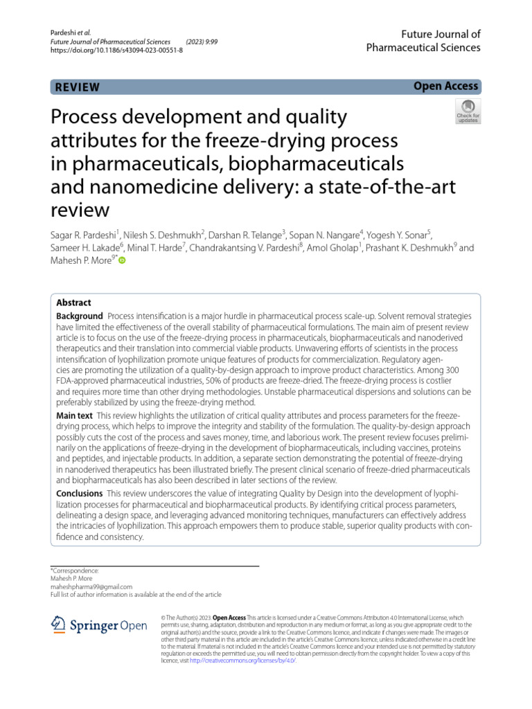 Lyophilization Process Development Review | PDF | Heat Transfer ...