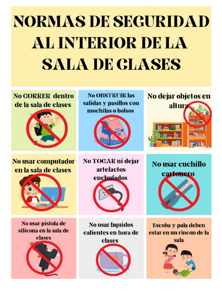 NORMAS DE SEGURIDAD SALA - AFICHE | PDF