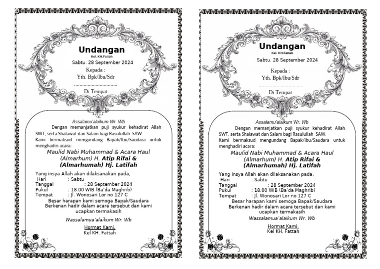 Undangan Hajatan | PDF
