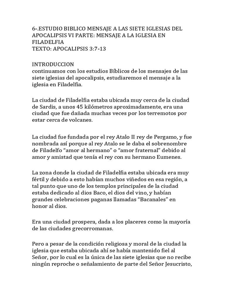 Filadelfia | PDF | Iglesia cristiana | Cristo (título)