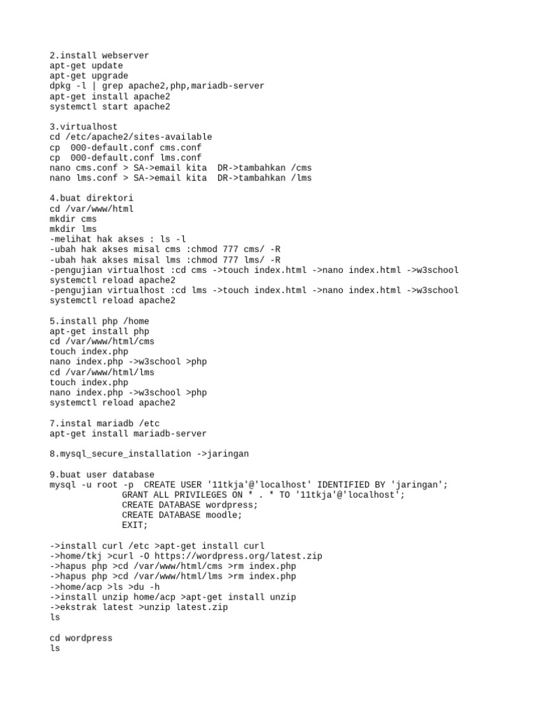 Langkah Installasi Wordpress & Moodle | PDF | Computers