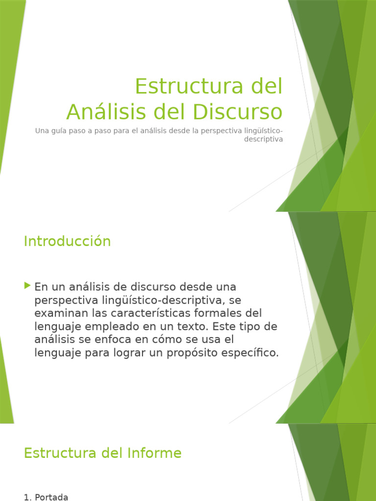 Estructura de Anaâ Lisis Del Discurso Linguistico Descriptivo | PDF | Hablar en público ...
