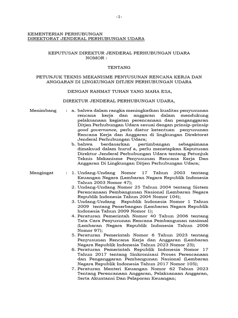 Sosialisasi - DRAFT - KP - DIRJEN - PENYUSUNAN - RKA - DJPU Aa | PDF
