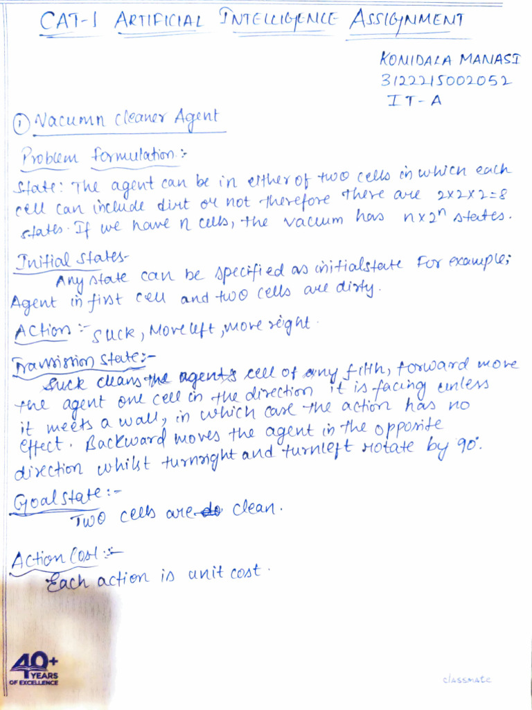 Cat1 Assignment (1) - Merged | PDF | System | Artificial Intelligence