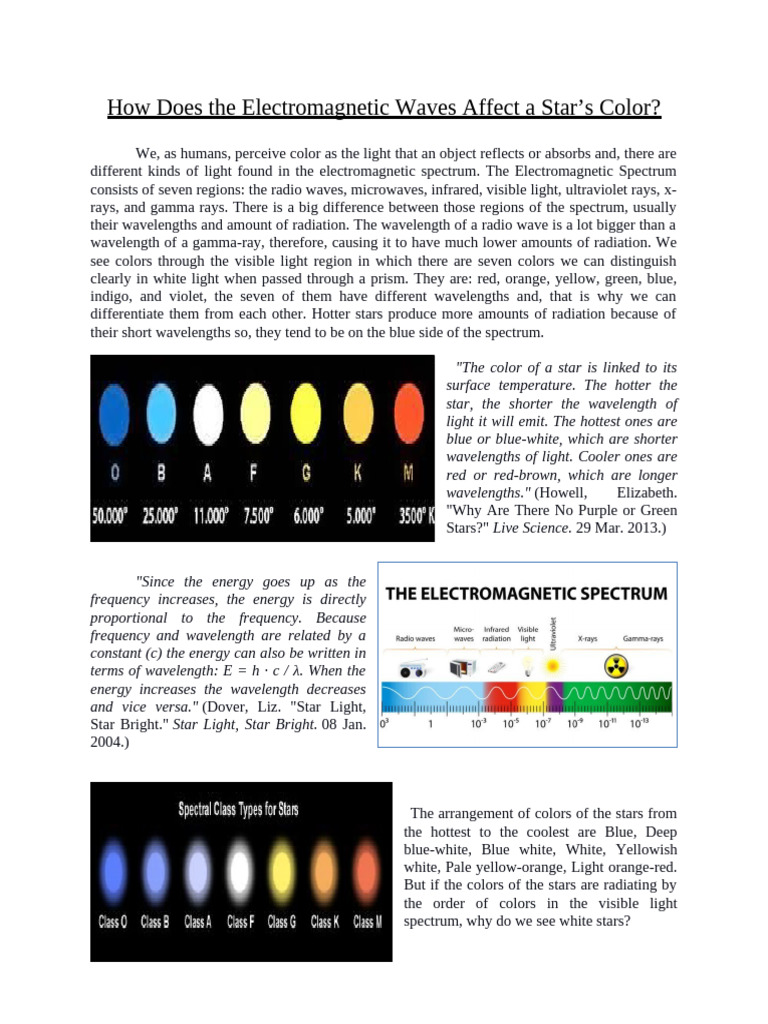 Written Report About The Color of The Stars | PDF | Electromagnetic ...