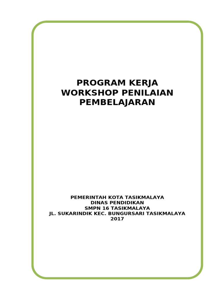 Cover Program Kerja | PDF