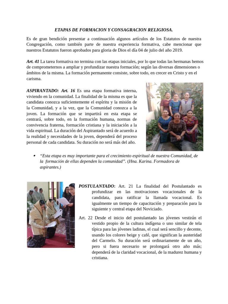 Etapas de Formacion Religiosa (1) | PDF | eucaristía | Cristo (título)