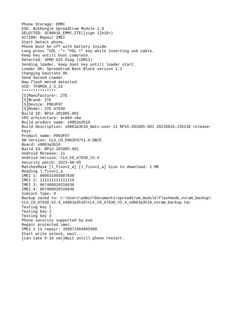 CLA CO A7030 V2.4 860031055687838 111111111111119 Repair Imei | PDF ...