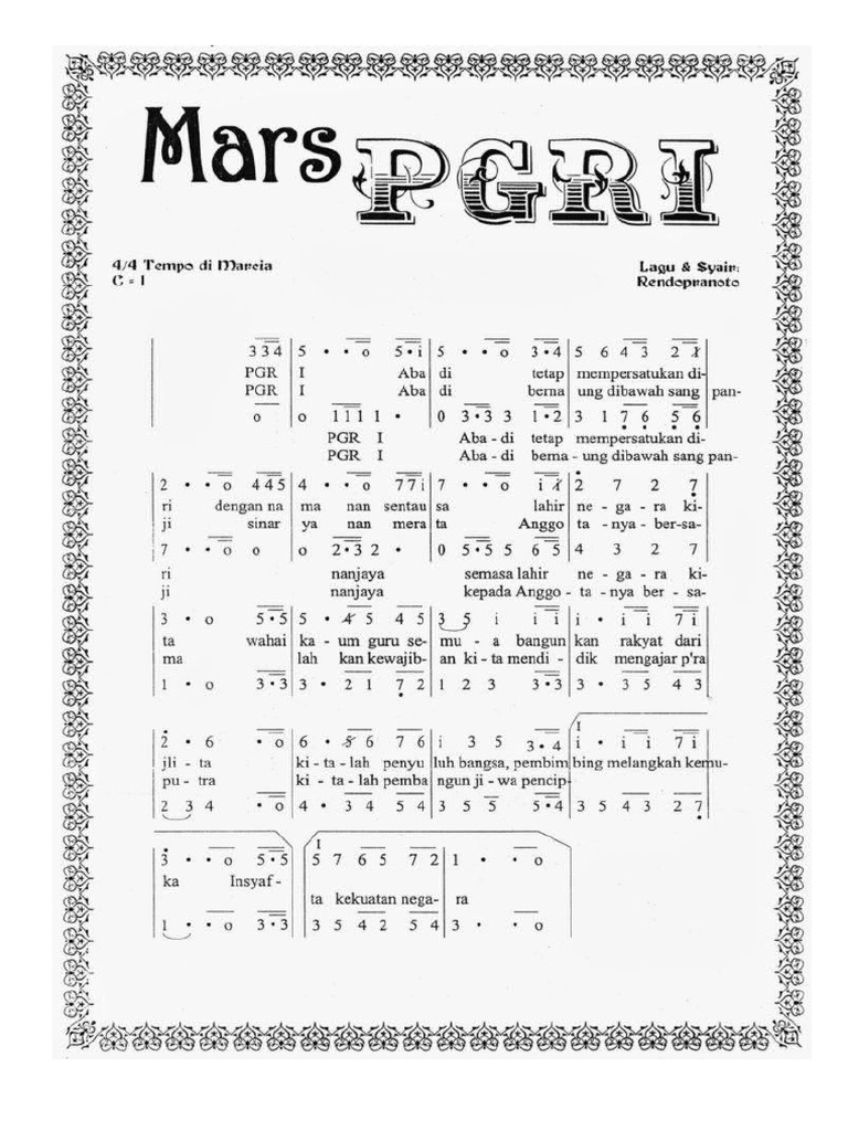 Partitur Mars Pgri | PDF