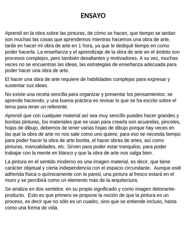 Ensayo JSF | PDF | Pinturas | Enseñando