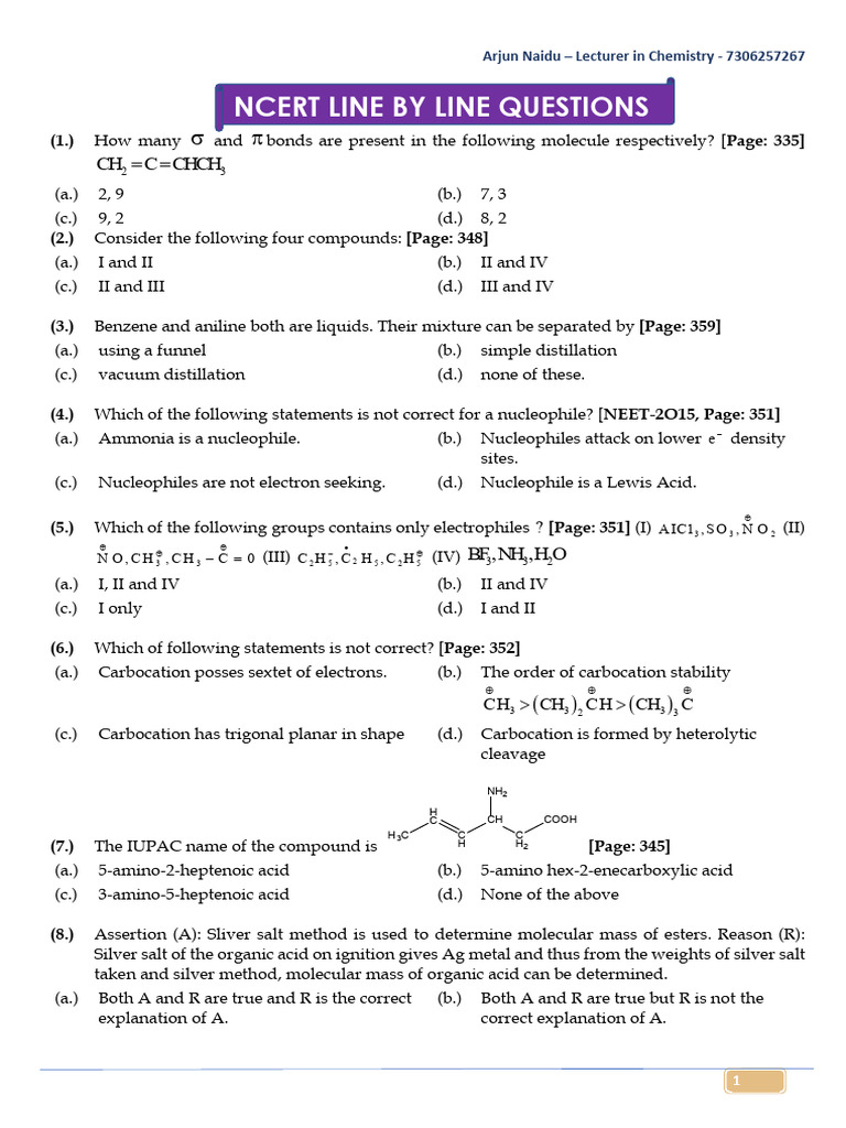 Anic Chemistry Some Basic Principles and Techniques (Ncert Lines) | PDF | Isomer | Organic Chemistry