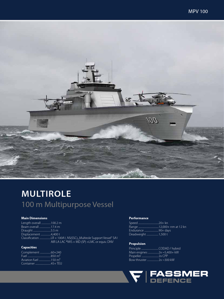 Proposal MPSS 100M Multipurpose Support Landing Ship | PDF | Ships ...