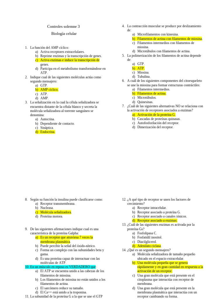 Solemne 3 Biocel | PDF | Transducción de señales | Receptor (Bioquímica)