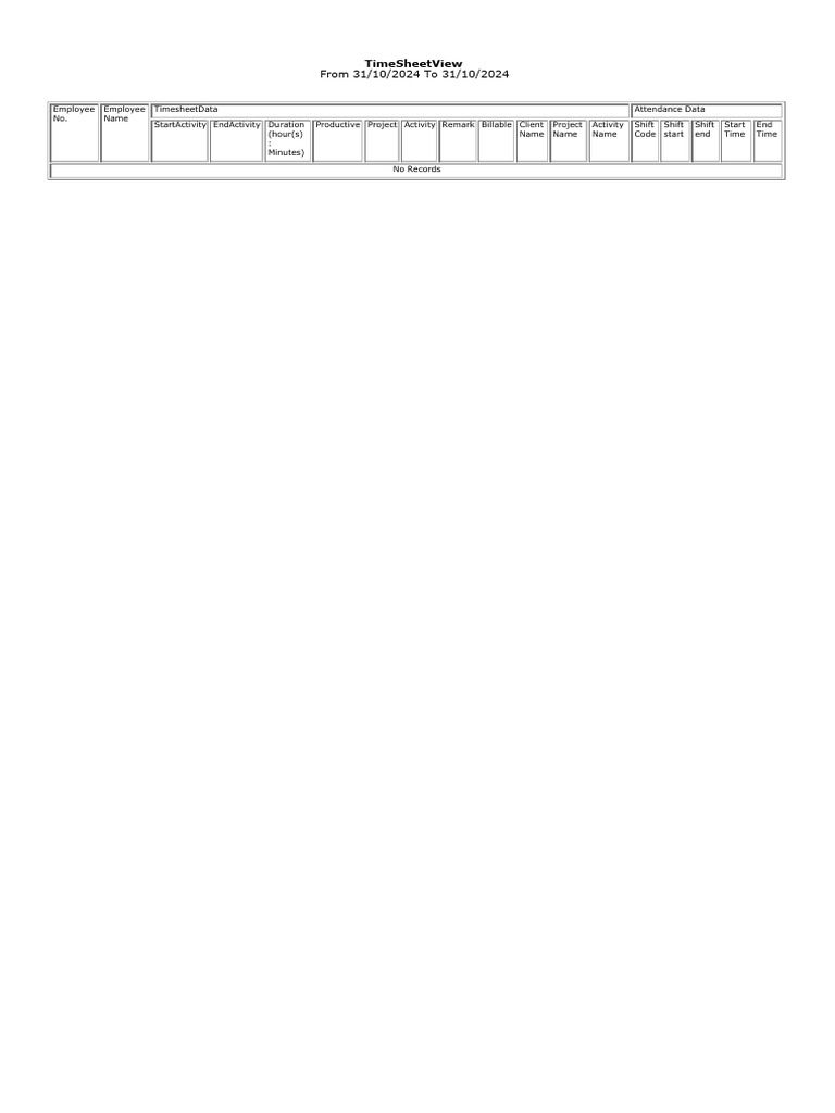 Timesheet View | PDF