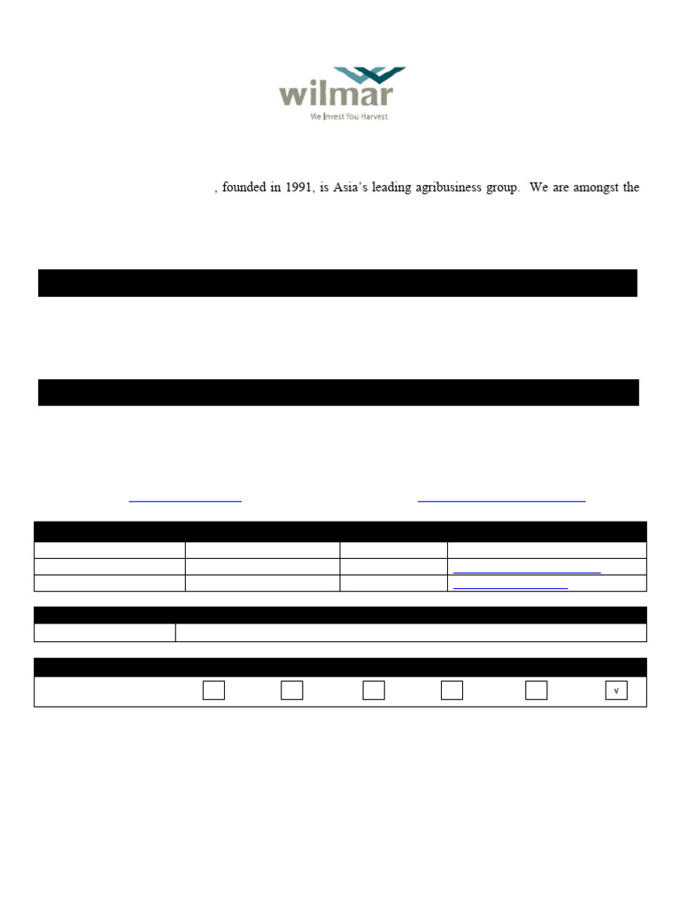 Wilmar Trading Pte. Ltd. Overview | PDF