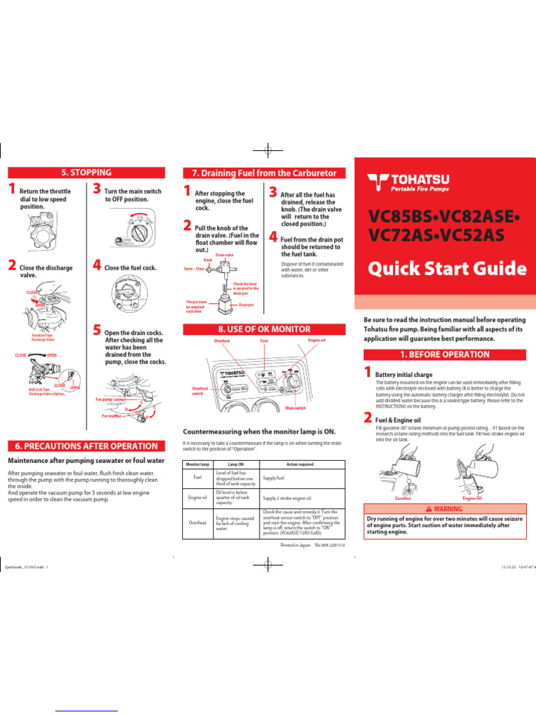 vc82ASE Quict Start | PDF | Pump | Vacuum