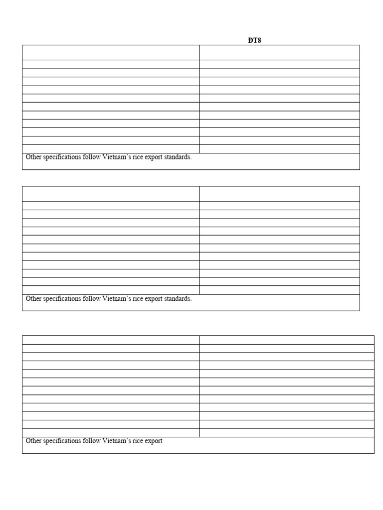 The Specifications of The Rice | PDF | Rice | Agriculture