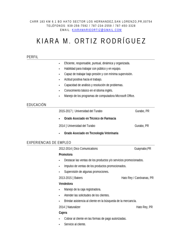 Kiara M. Ortiz RodrÃ - Guez RESUME | PDF | Informática
