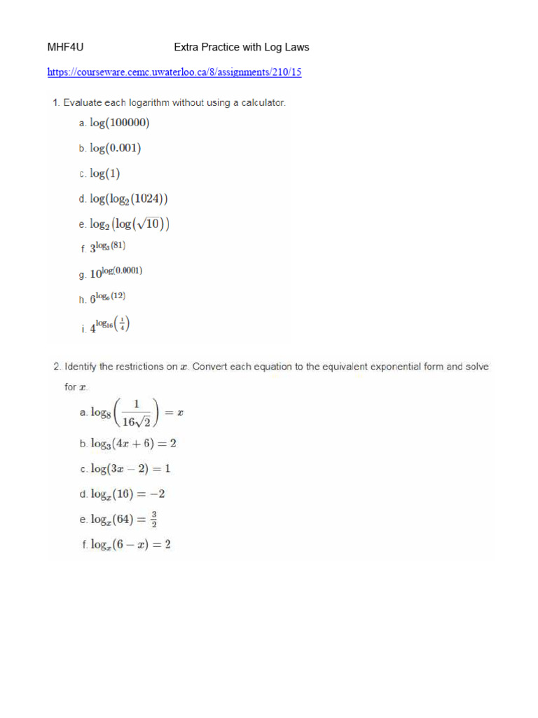 05 - Log Practice | PDF