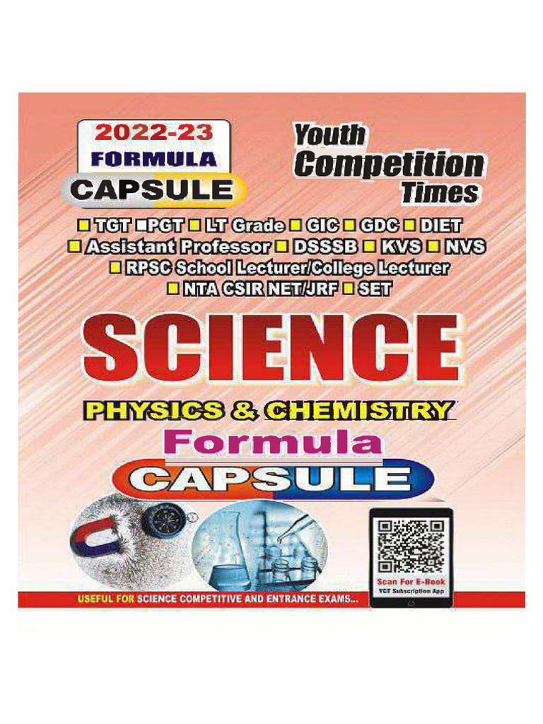 YCT Physics and Chemistry Formula Sheet | PDF | Chemistry | Refraction