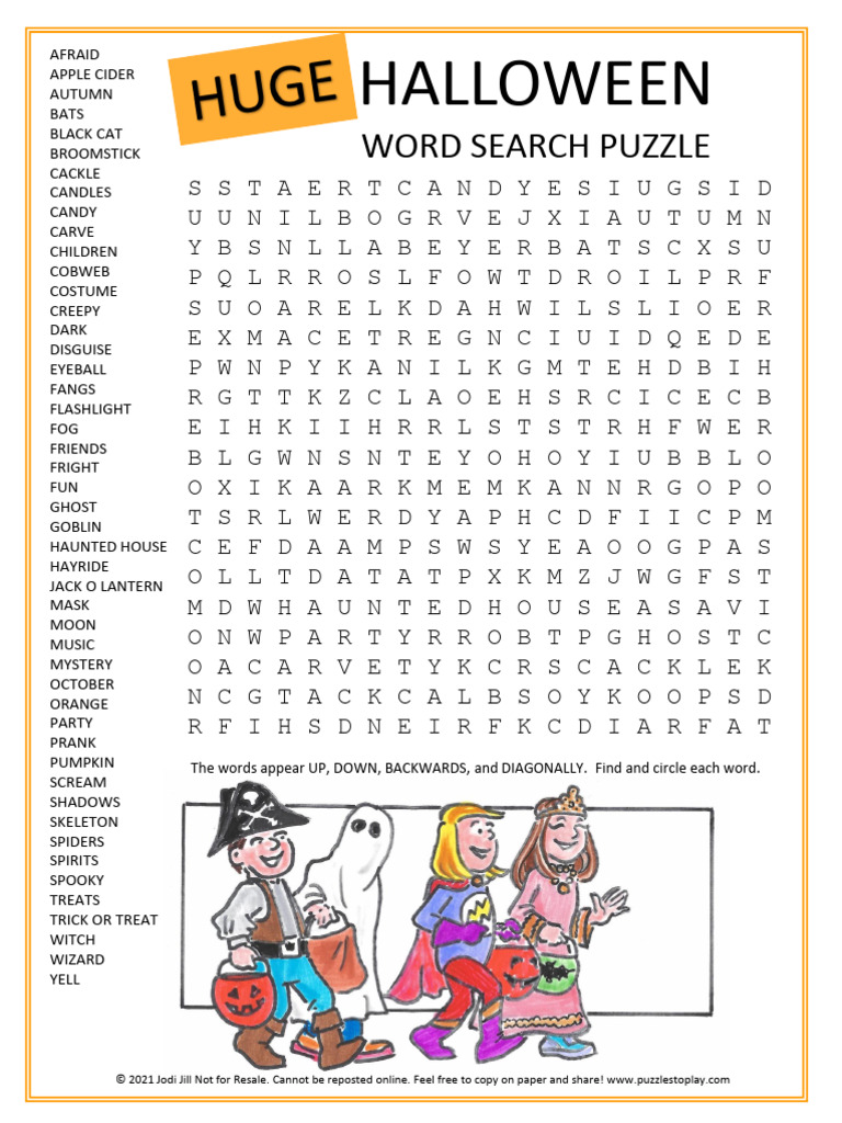 Halloween Word Search Puzzle | PDF | Halloween | Supernatural Legends