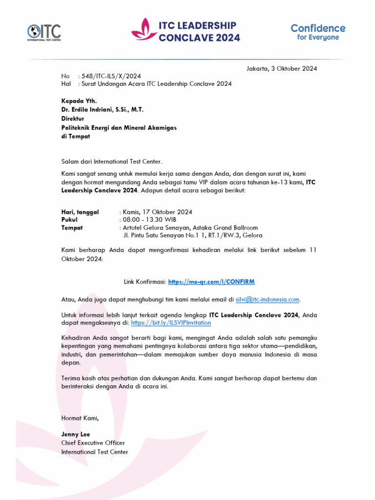 Undangan ITC | PDF | Bisnis