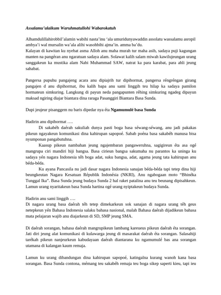 Biantara Basa Sunda | PDF