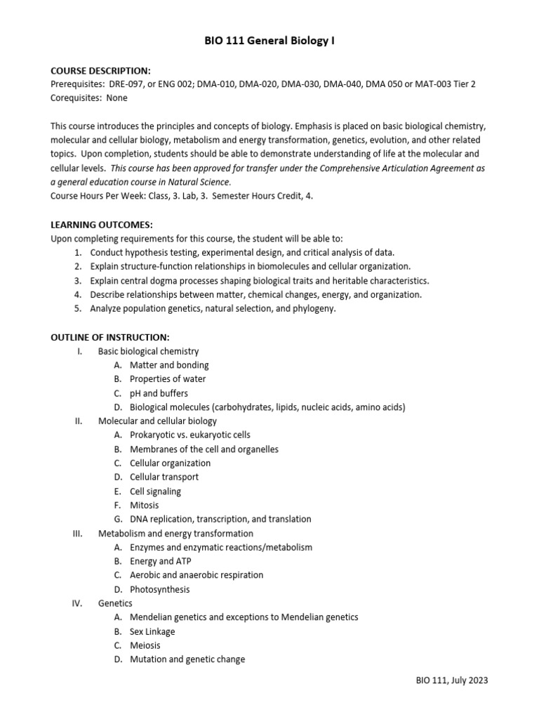 BIO111_1 | PDF | Biology | Cell (Biology)