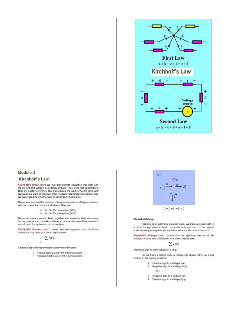 Understanding Kirchhoff's Laws | PDF | Electrical Network | Voltage