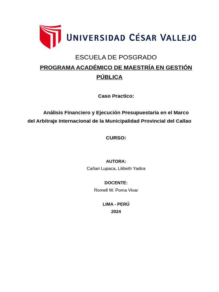 Caso Práctico | PDF | Presupuesto | Arbitraje