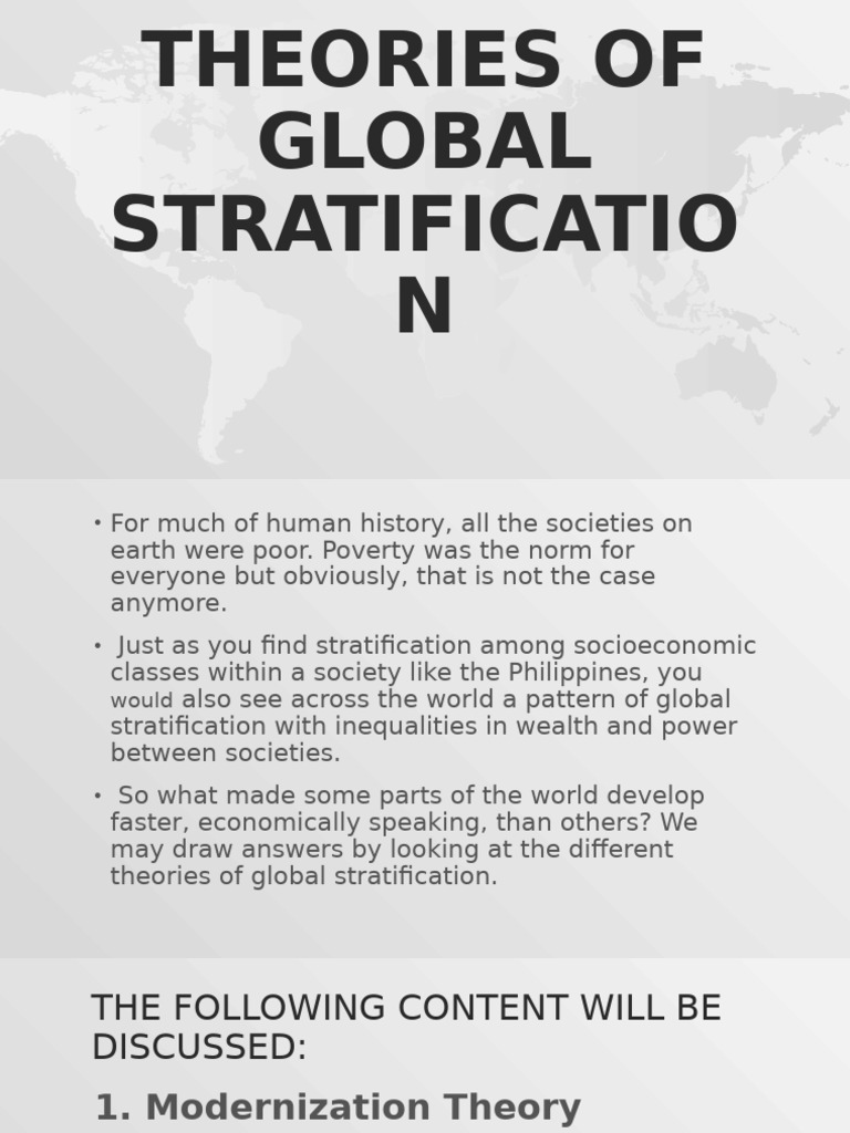 Theories of Global Stratification | PDF | Colonialism | Economies