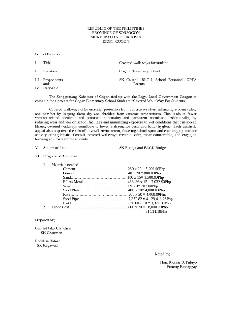 Project Proposal Irosin | PDF | Building Engineering | Materials