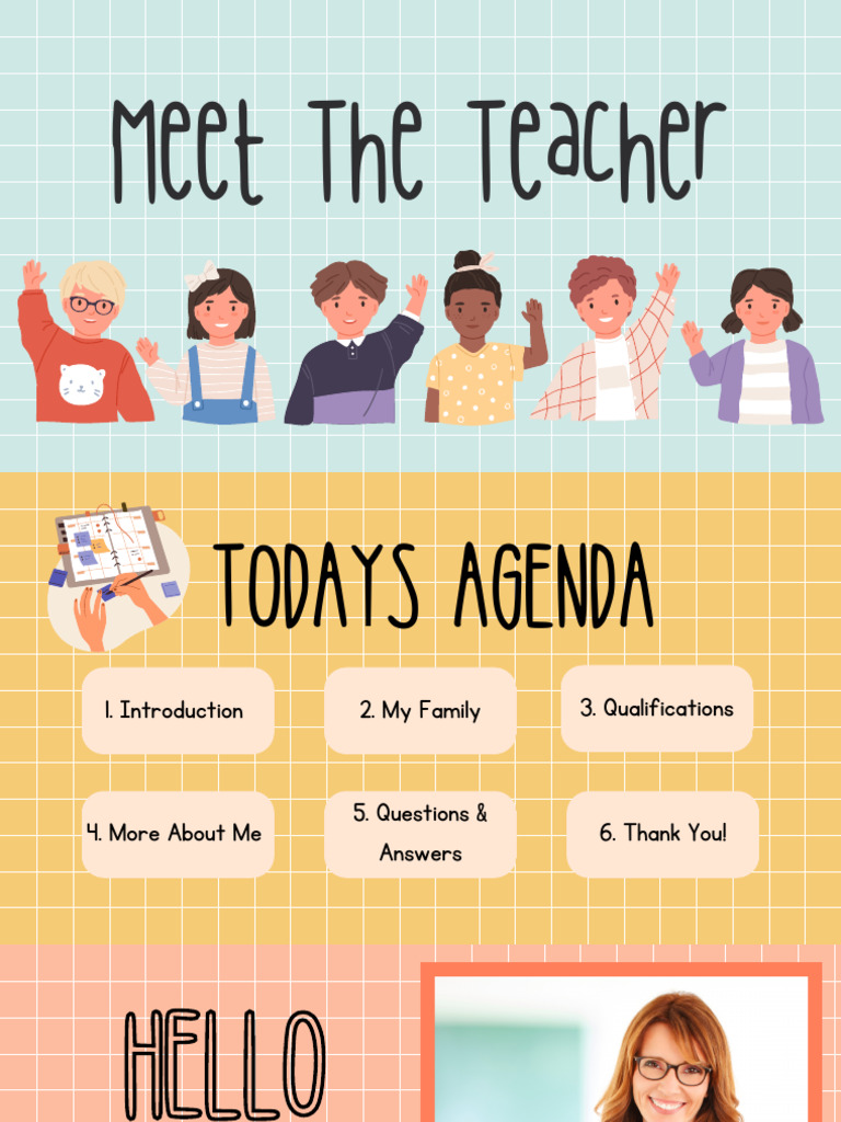 Colorful Illustrative Meet The Teacher Education Presentation ...