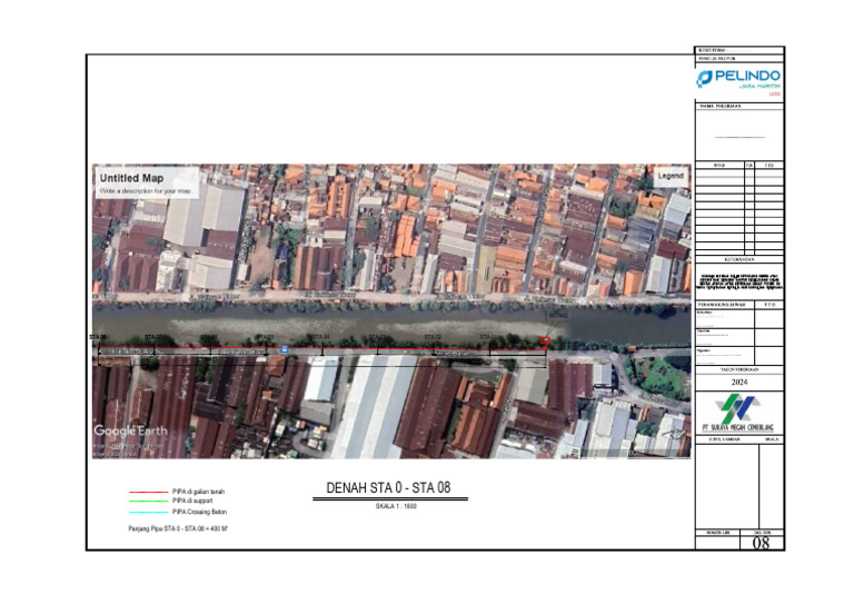 Denah Sta 0 - Sta 08: PIPA Di Support PIPA Di Galian Tanah | PDF