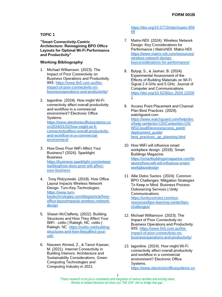 Form 1b Working Bibliography Atleast 20pertopic Topic 1 Updated | PDF ...