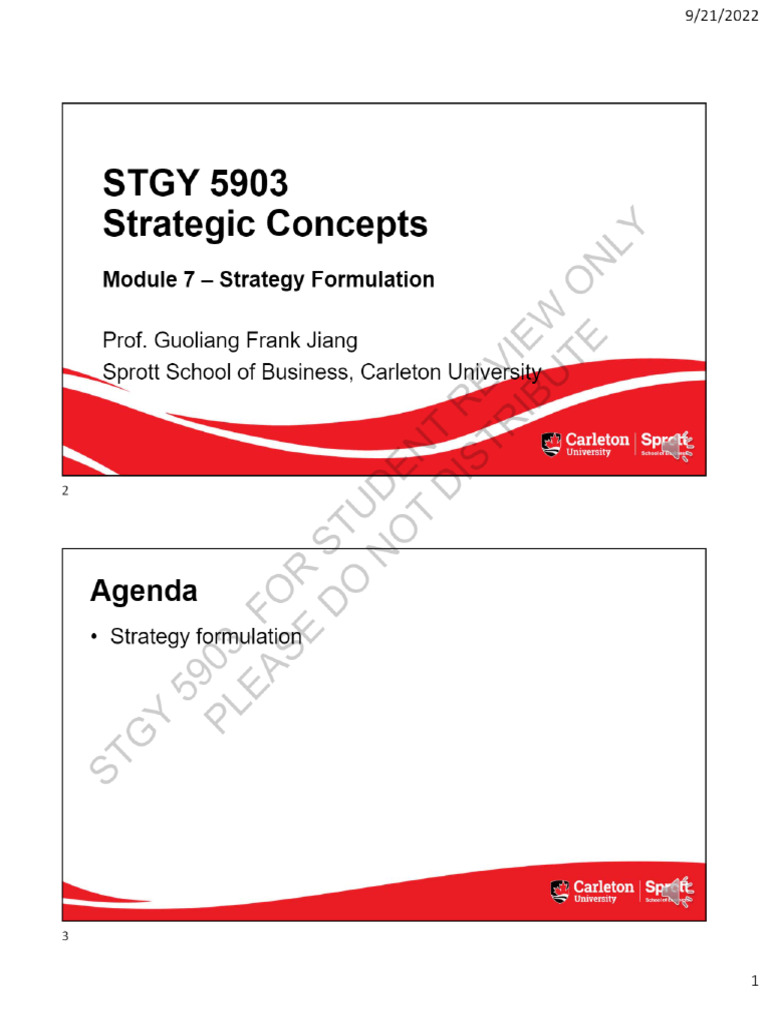 Module 7 Lecture Slides - STGY5903V Strategic Concepts (LEC) Fall 2024 ...