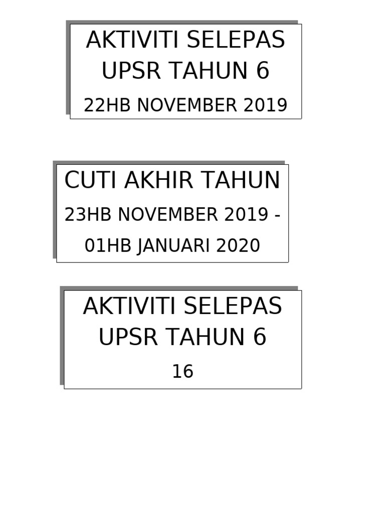 Aktiviti Slps UPSR 2019 | PDF