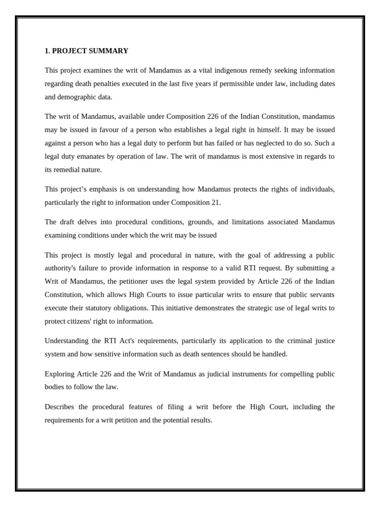 Consti Project 2 | PDF | Mandamus | Writ
