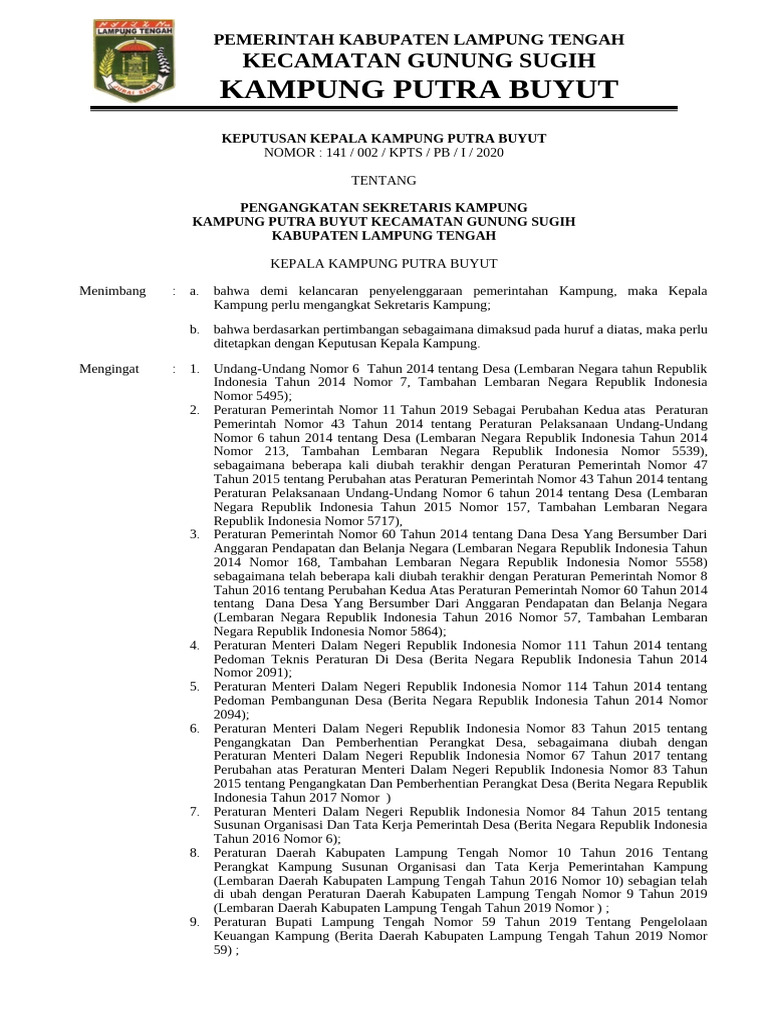 005 SSK Sekretaris Kampung 2020 | PDF