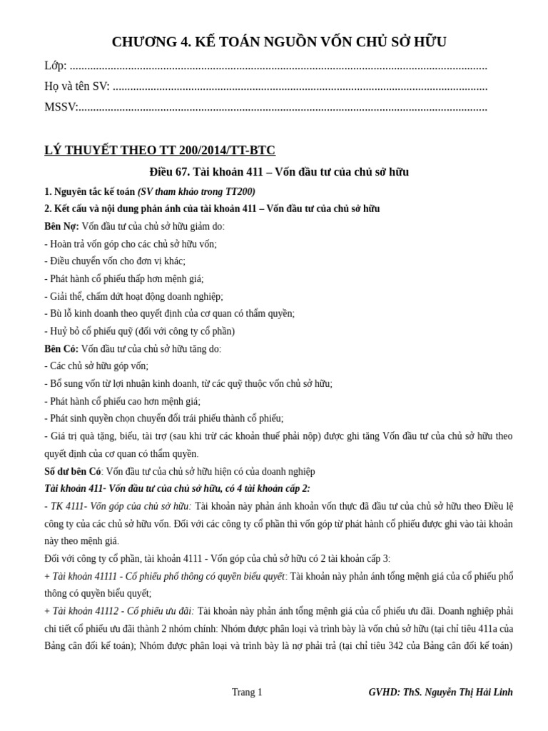 KTTC3 - CHƯƠNG 4 - Bài tập 01 | PDF