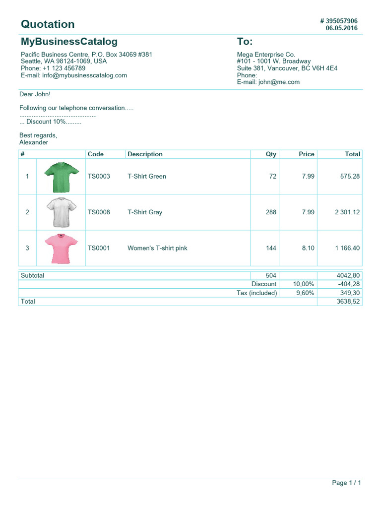 Quotation_demo_2_en (1) | PDF