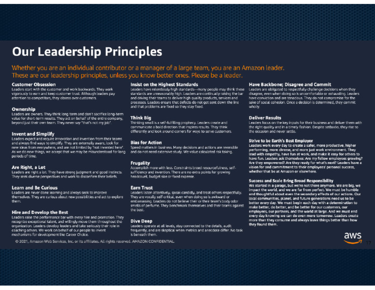 Amazon Principles | PDF