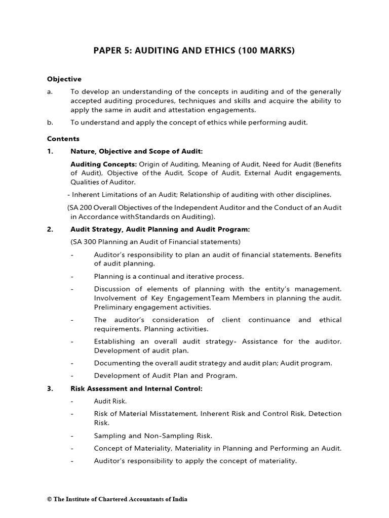 CA Inter Auditing New Syllabus | PDF | Audit | Internal Control
