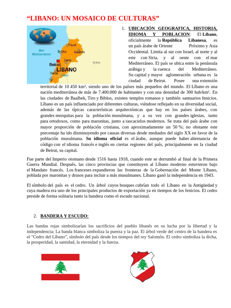 Líbano: Cultura, Historia y Tradiciones | PDF | Líbano | Beirut