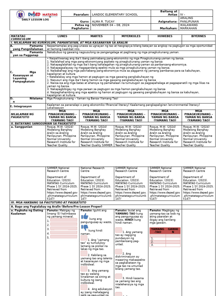 g4q2w7 Dll AP (Matatag) | PDF