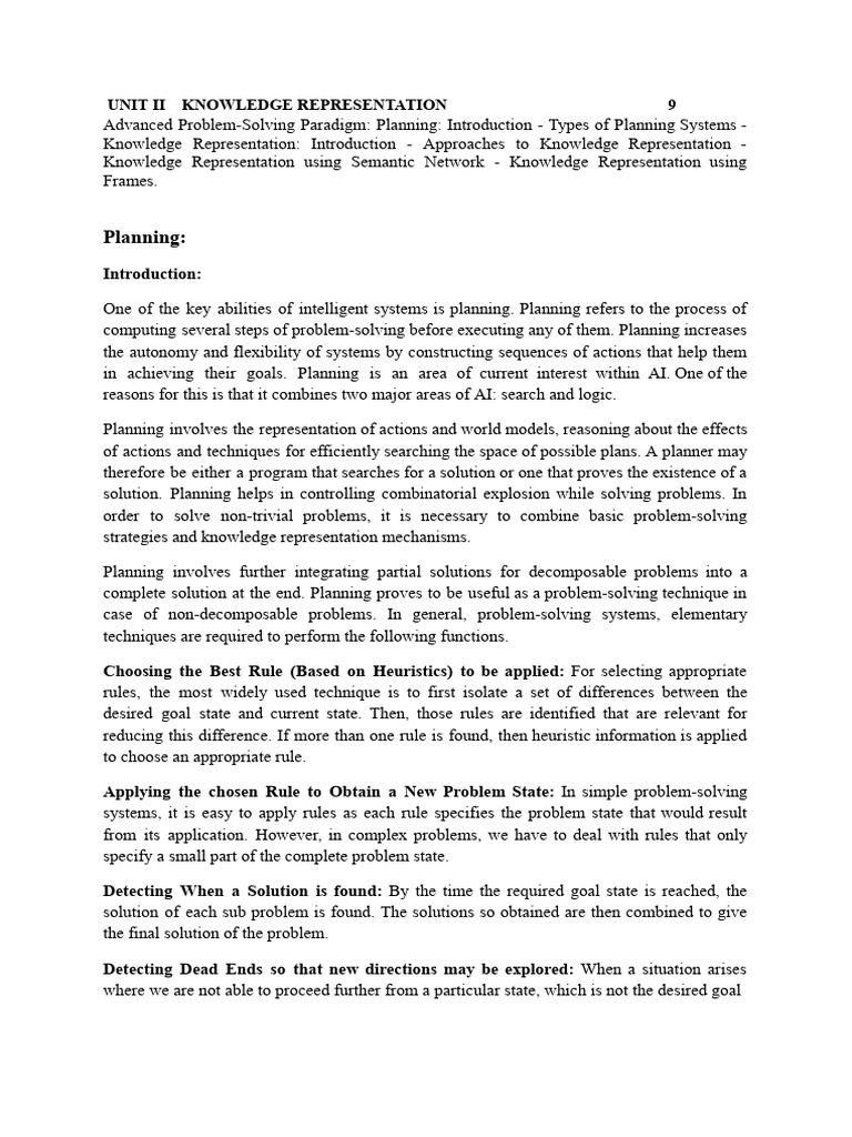 KNOWLEDGE REPRESENTATION - Docx-2 | PDF | Knowledge Representation And Reasoning | Logic