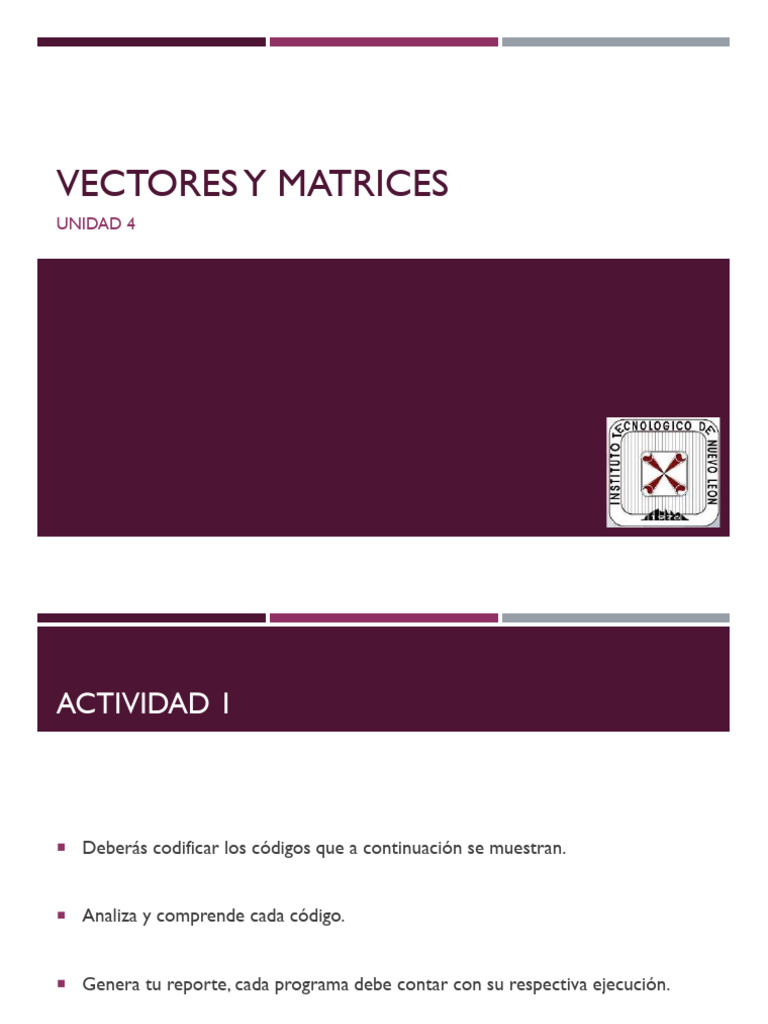 Vectores y Matrices | PDF